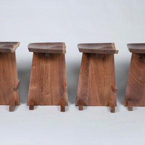 Walnut Stools Made in Natural Edge Wide Plank Walnut. - Etsy