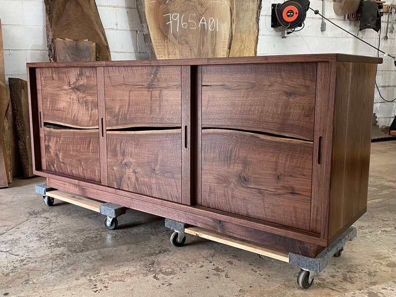 Live Edge Walnut Entertainment Cabinet - Etsy