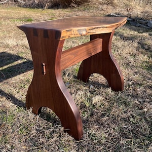 Rustic Boot Bench in Live Edge Walnut. - Etsy