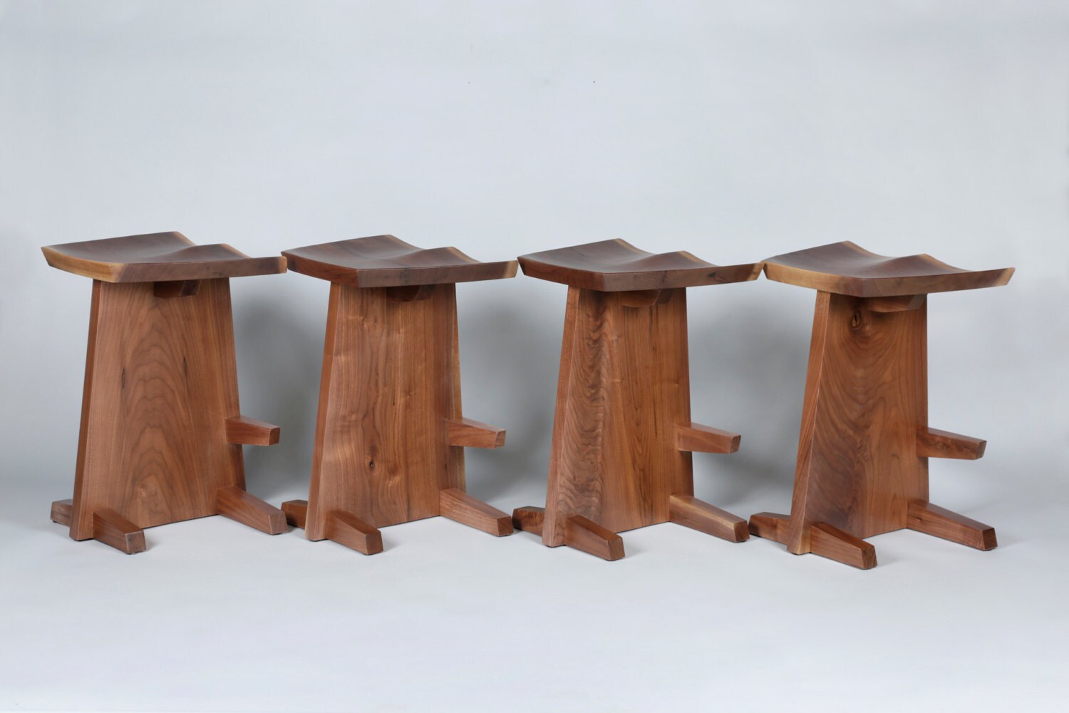 Walnut Stools Made in Natural Edge Wide Plank Walnut. - Etsy