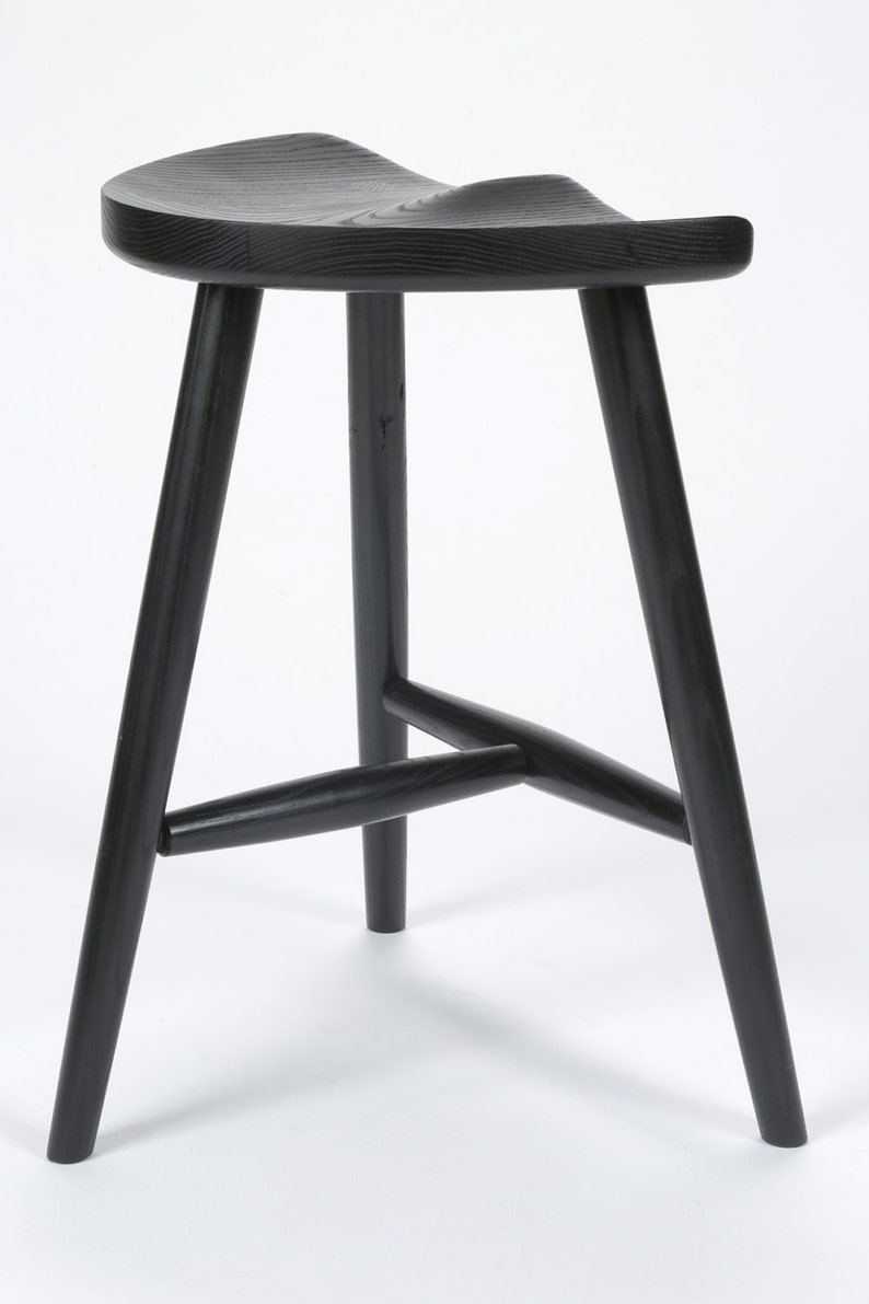 Milking Stool in Ebonized Ash - Etsy UK
