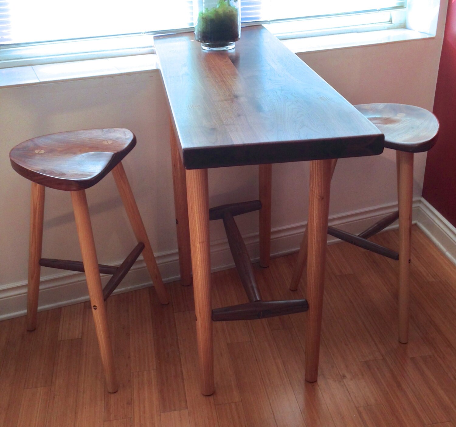Table and Stools in Walnut and Ash. - Etsy
