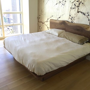 Platform Storage Bed With Live Edge Headboard - Etsy