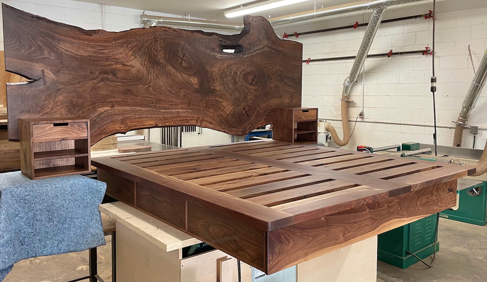 Claro Walnut Platform Storage Bed With Floating Nightstands - Etsy