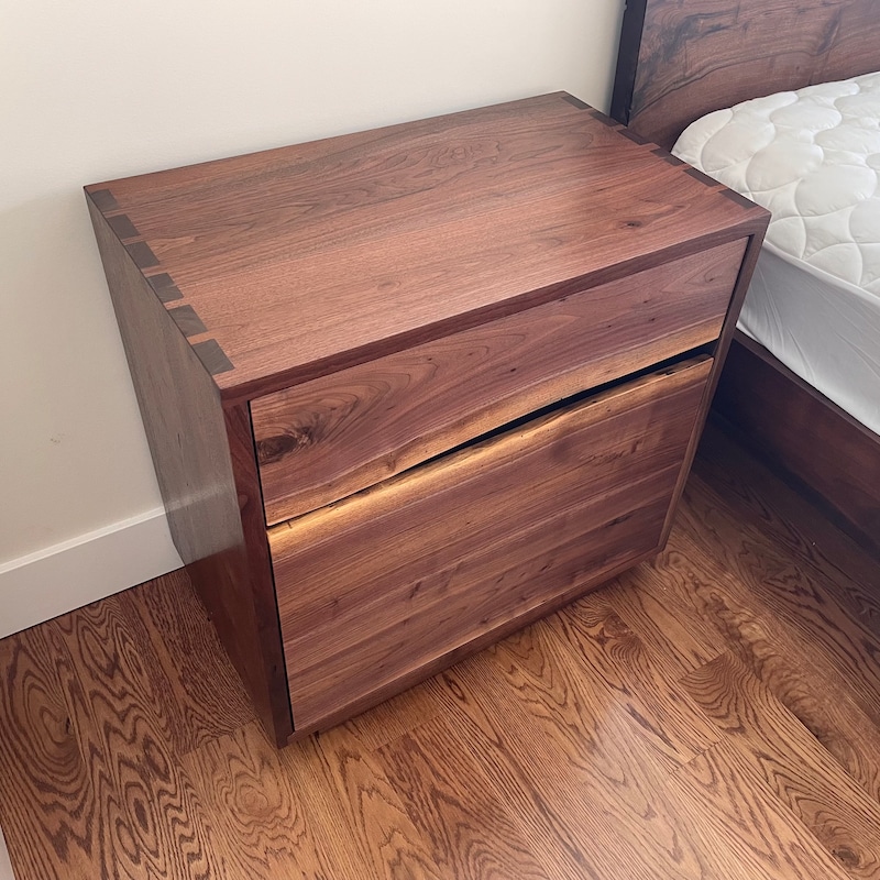 Walnut Nightstand - Etsy