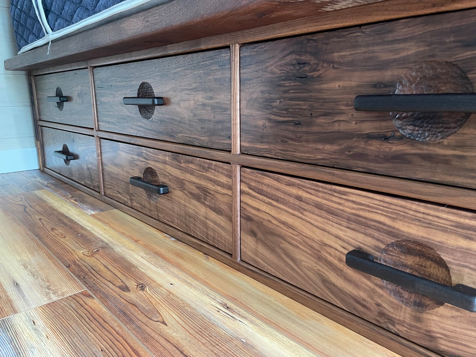 Double Storage Walnut Live Edge Platform Bed - Etsy