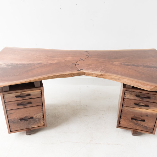 Walnut Desk - Etsy
