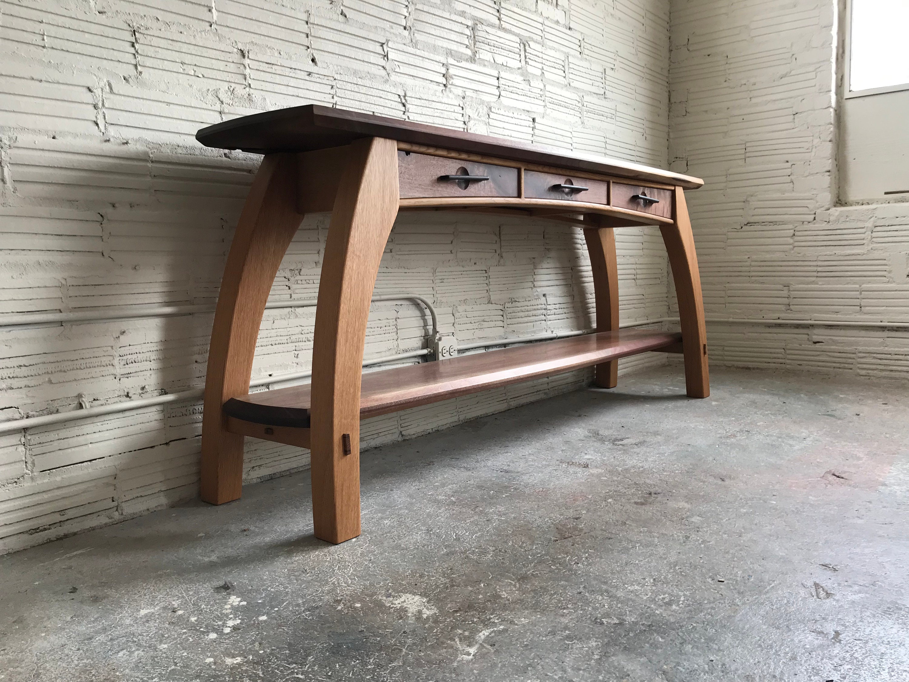 Walnut and White Oak Console Etsy