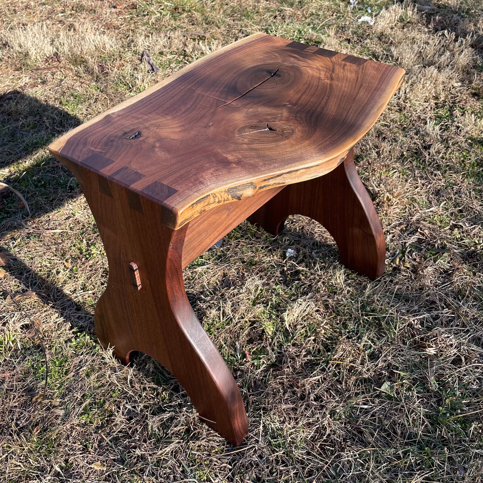 Rustic Boot Bench in Live Edge Walnut. - Etsy