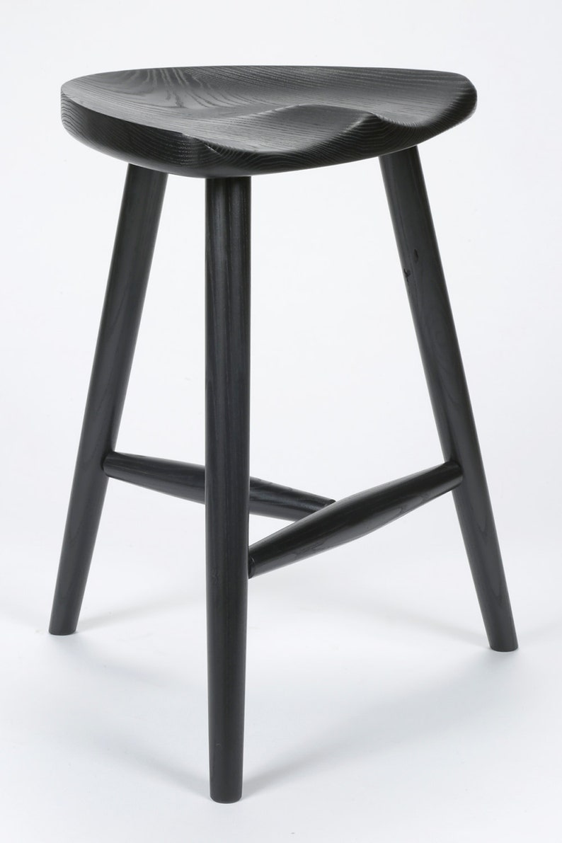 Milking Stool in Ebonized Ash - Etsy UK