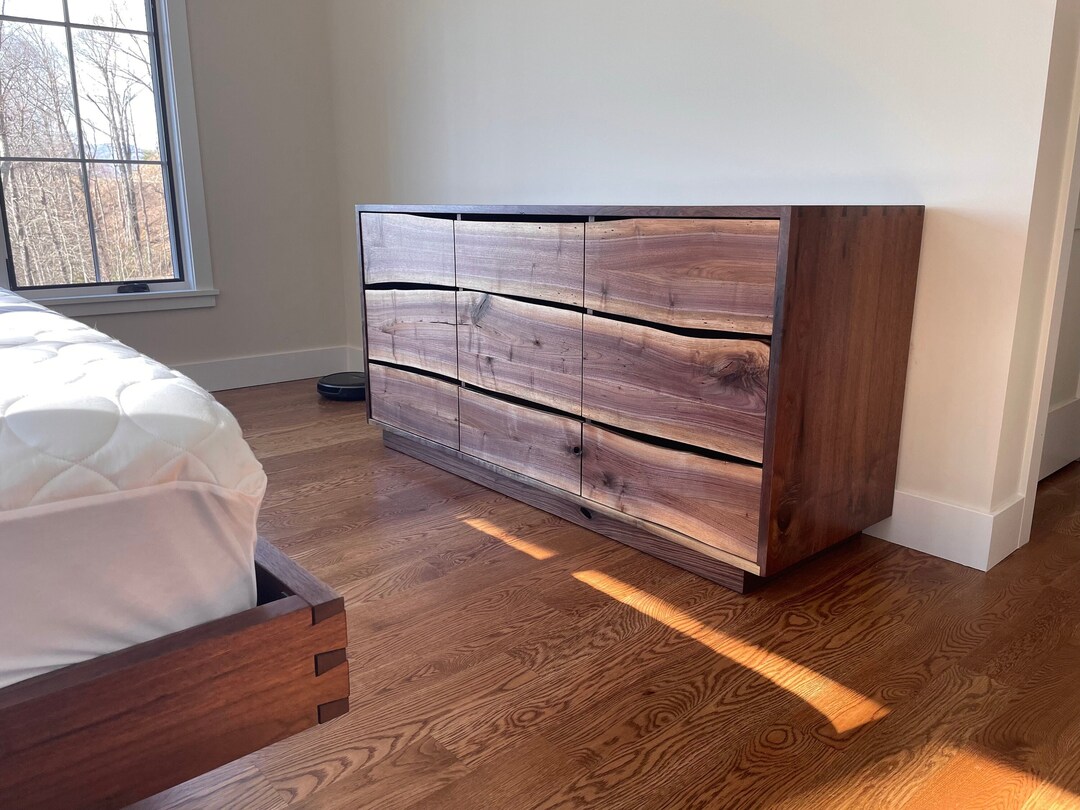 Walnut Dresser With Live Edge Drawer Fronts - Etsy
