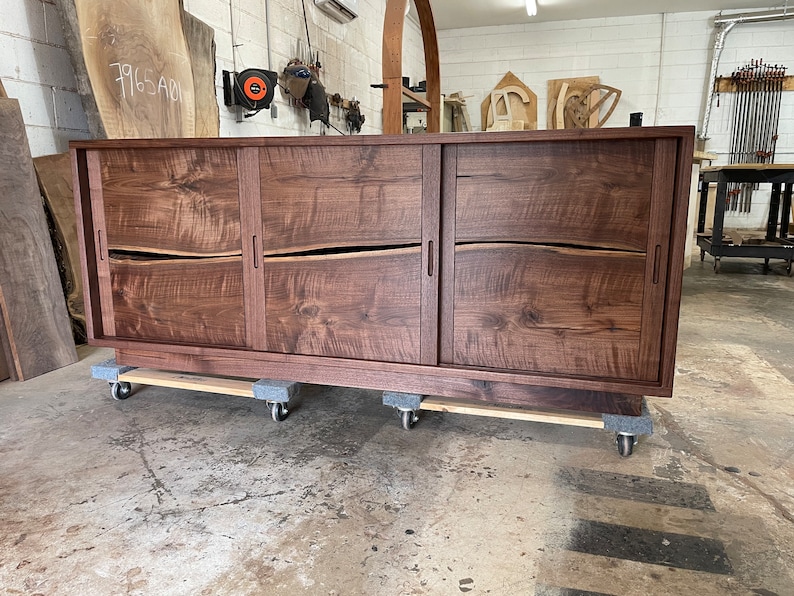 Live Edge Walnut Entertainment Cabinet - Etsy
