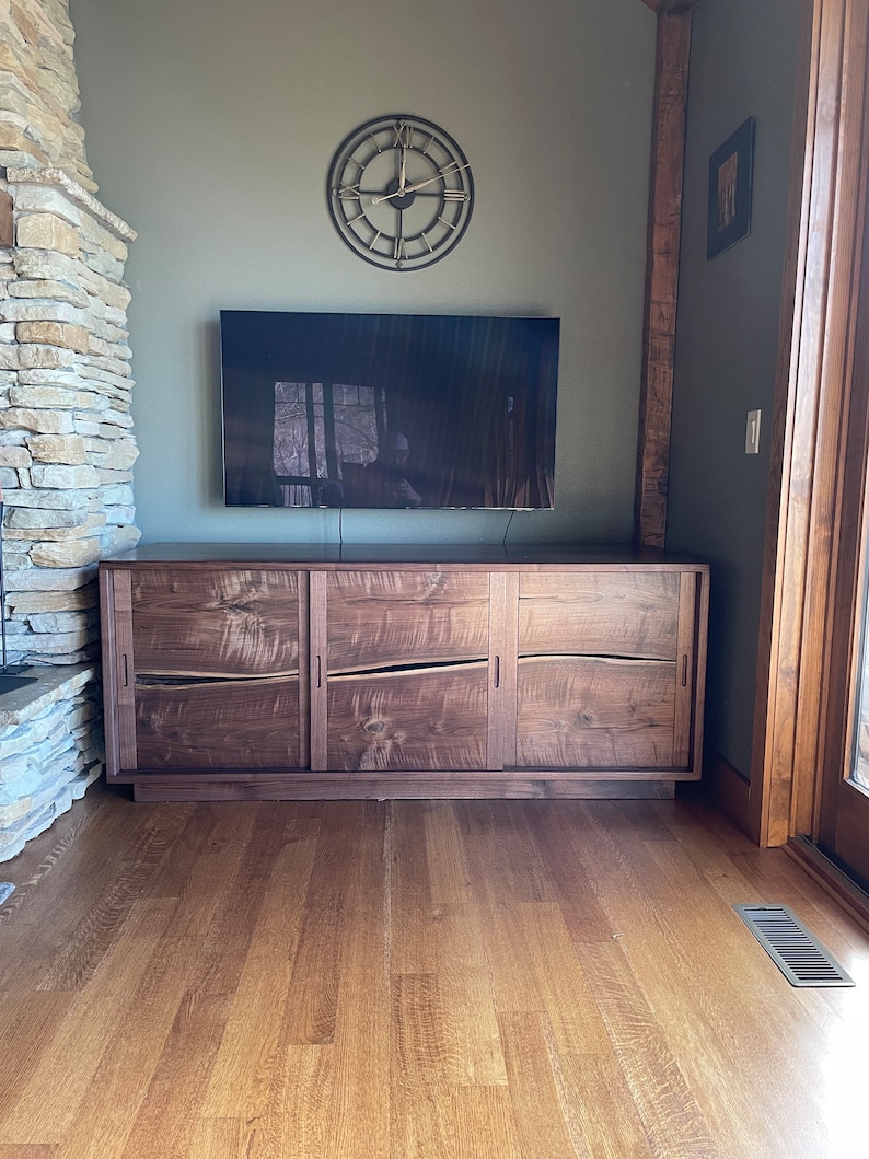 Live Edge Walnut Entertainment Cabinet - Etsy