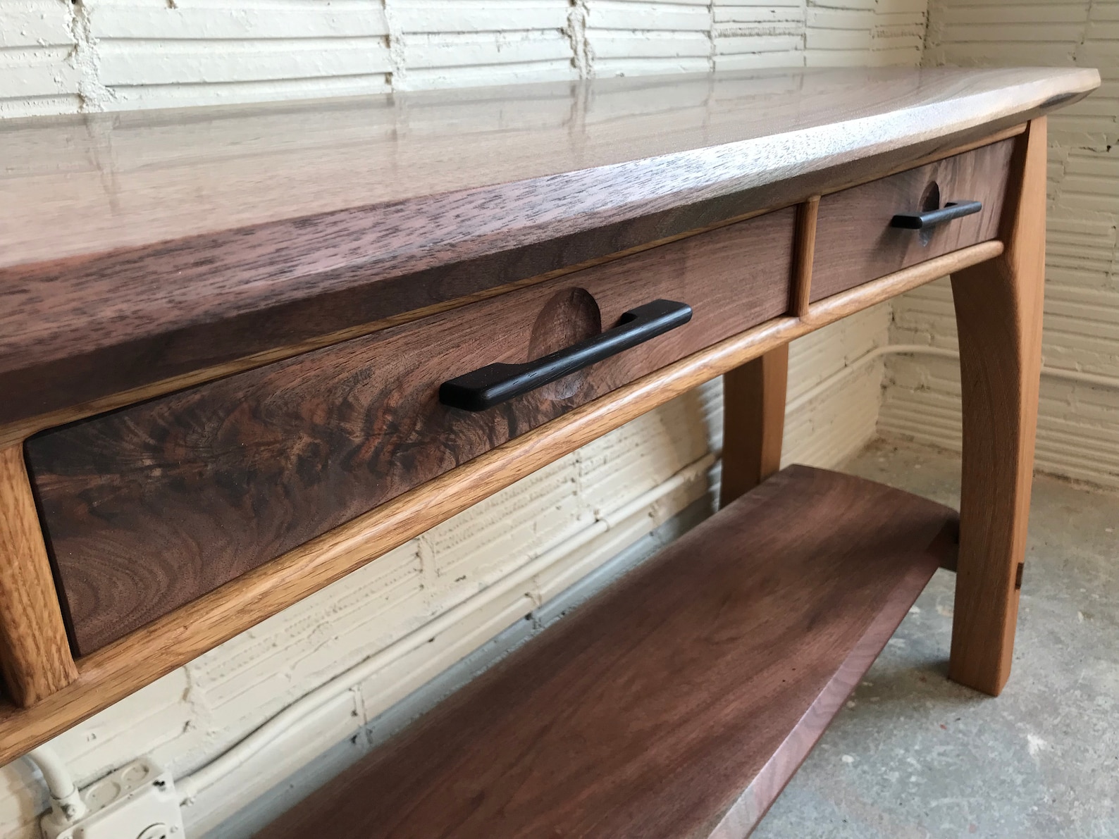 Walnut and White Oak Console - Etsy