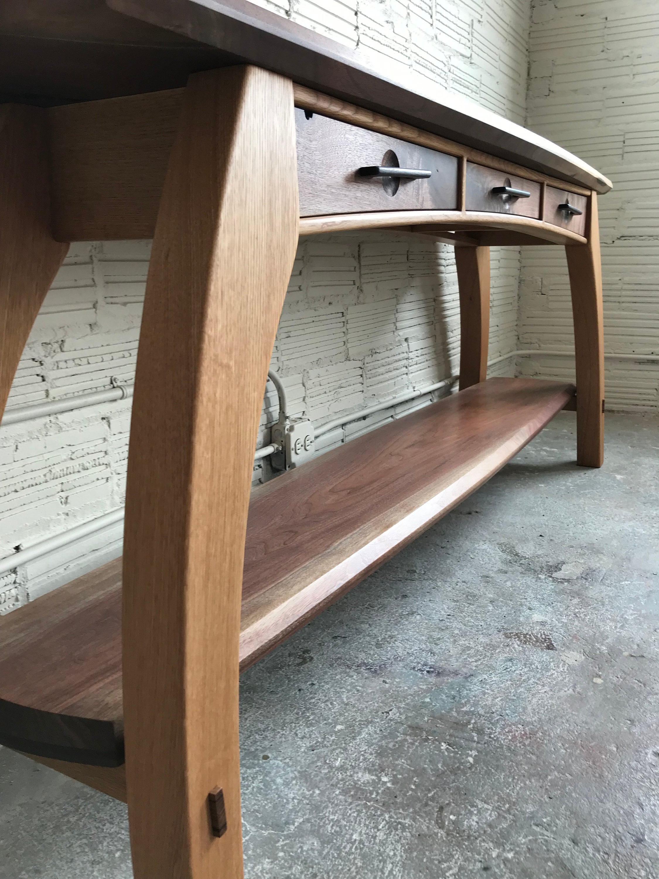 Walnut and White Oak Console - Etsy