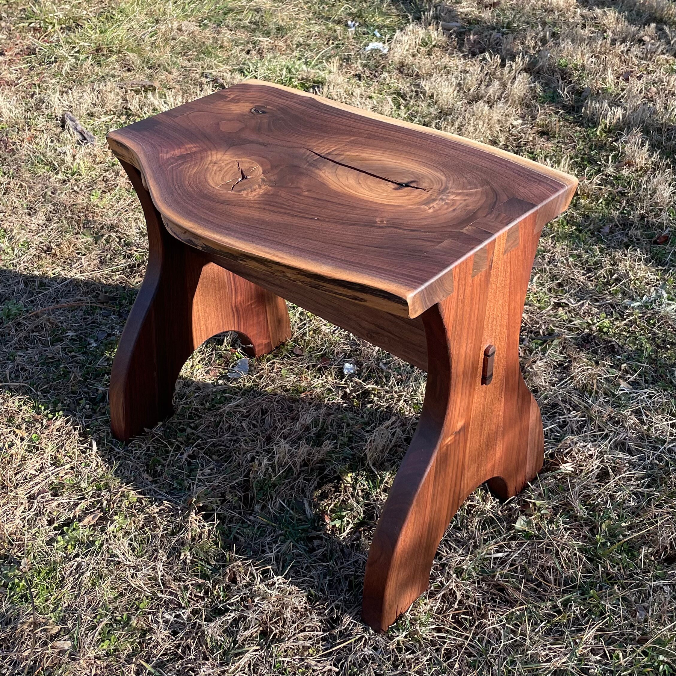 Rustic Boot Bench in Live Edge Walnut. - Etsy