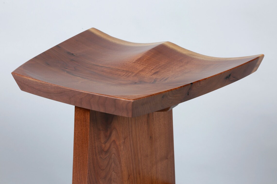 Walnut Stools Made in Natural Edge Wide Plank Walnut. | Etsy