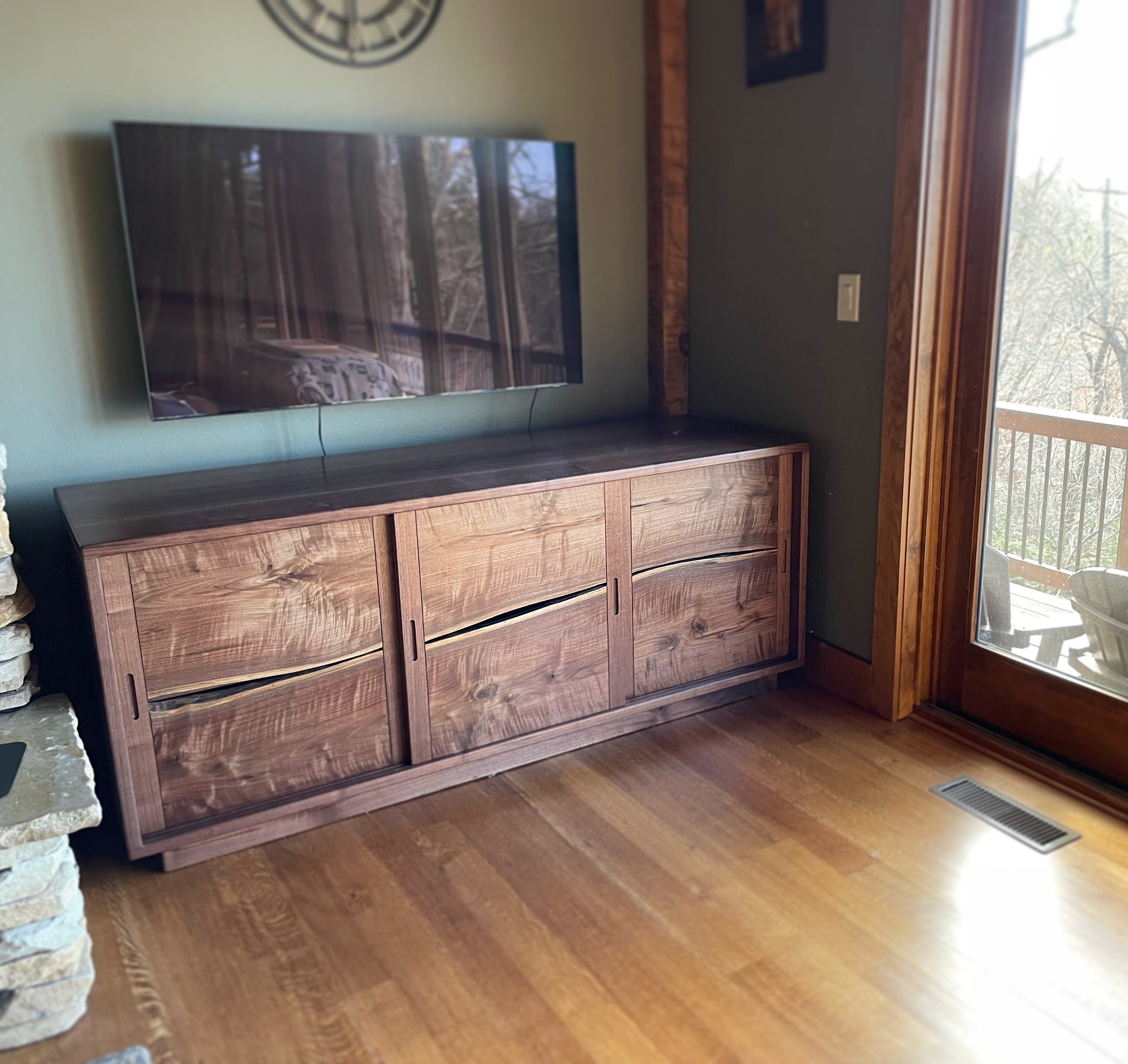 Live Edge Walnut Entertainment Cabinet - Etsy