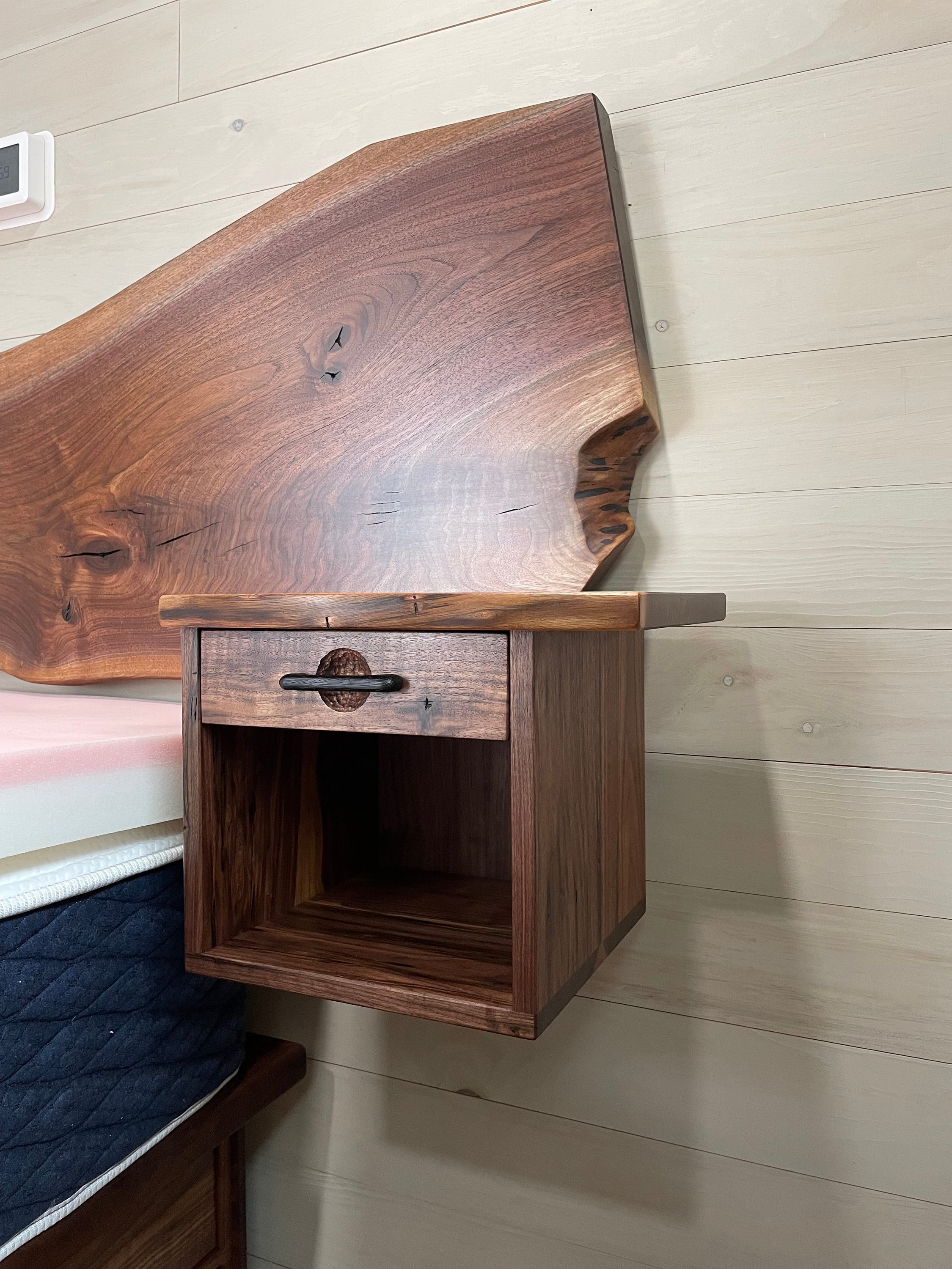 Double Storage Walnut Live Edge Platform Bed - Etsy