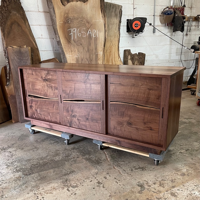 Live Edge Walnut Entertainment Cabinet - Etsy