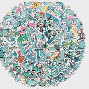 Hatsune Miku Sticker Pack – 65pcs Anime Decals for Laptops, Phones ...