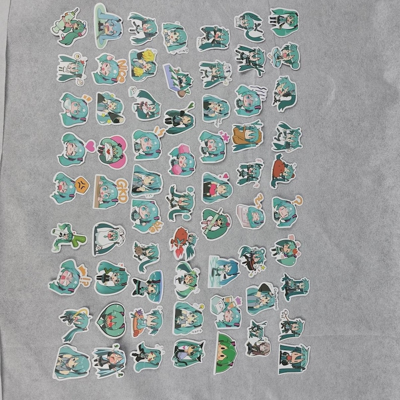 Hatsune Miku Sticker Pack – 65pcs Anime Decals for Laptops, Phones ...