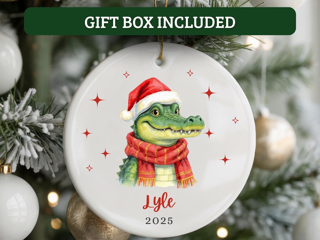 Alligator Ornament, Personalized Alligator Christmas Ornament, Custom ...