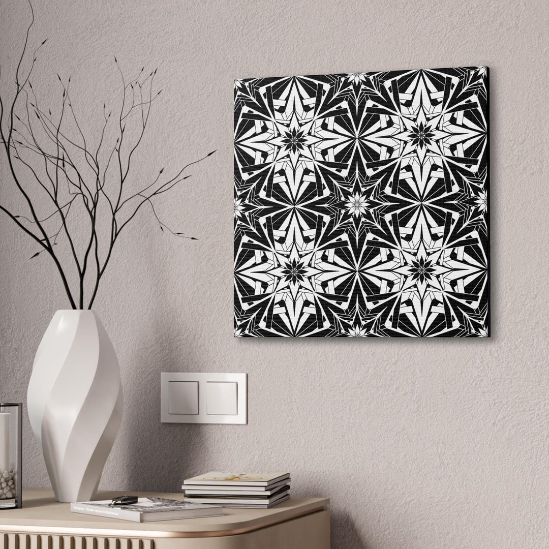 Geometric Star Pattern Canvas Art Print Modern Wall Decor Minimalist ...