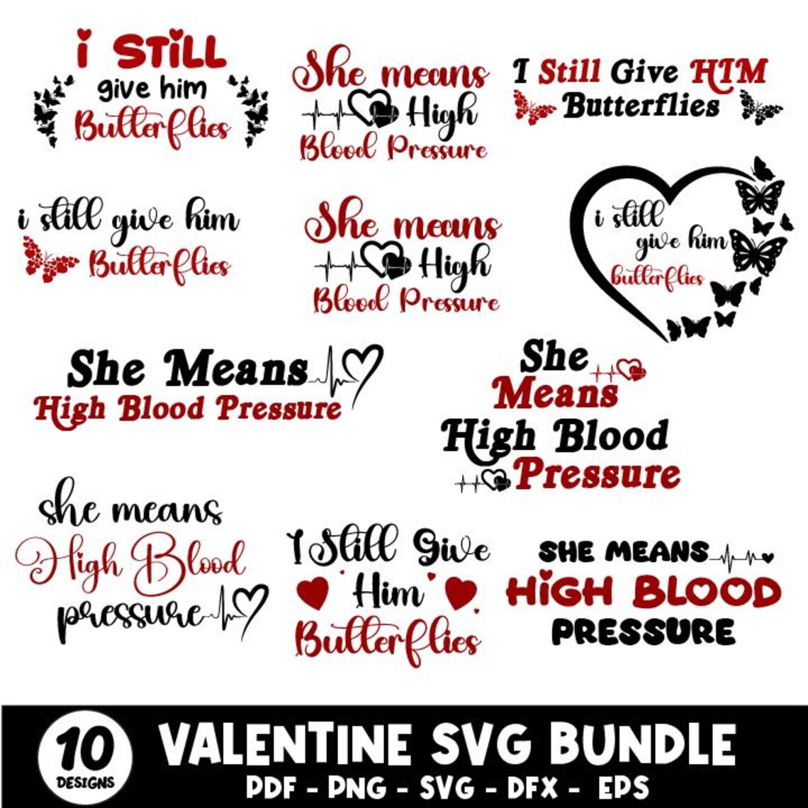 Valentine Couple SVG, His and Hers Shirts PNG, Still Him Butterflies ...