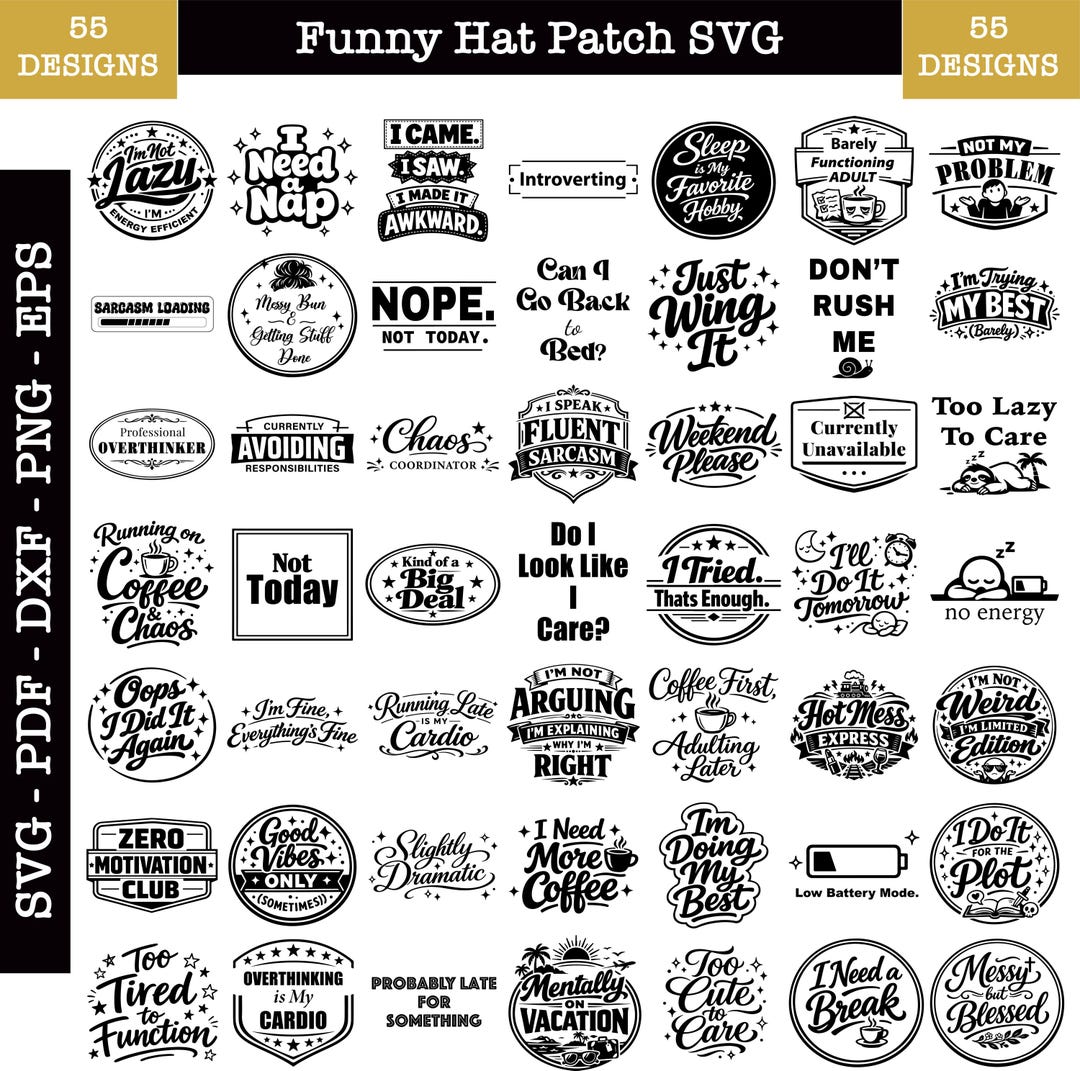 Funny Hat Patch SVG, Gag Gift for Cricut, Laser Cut Hat Patch, Retro ...