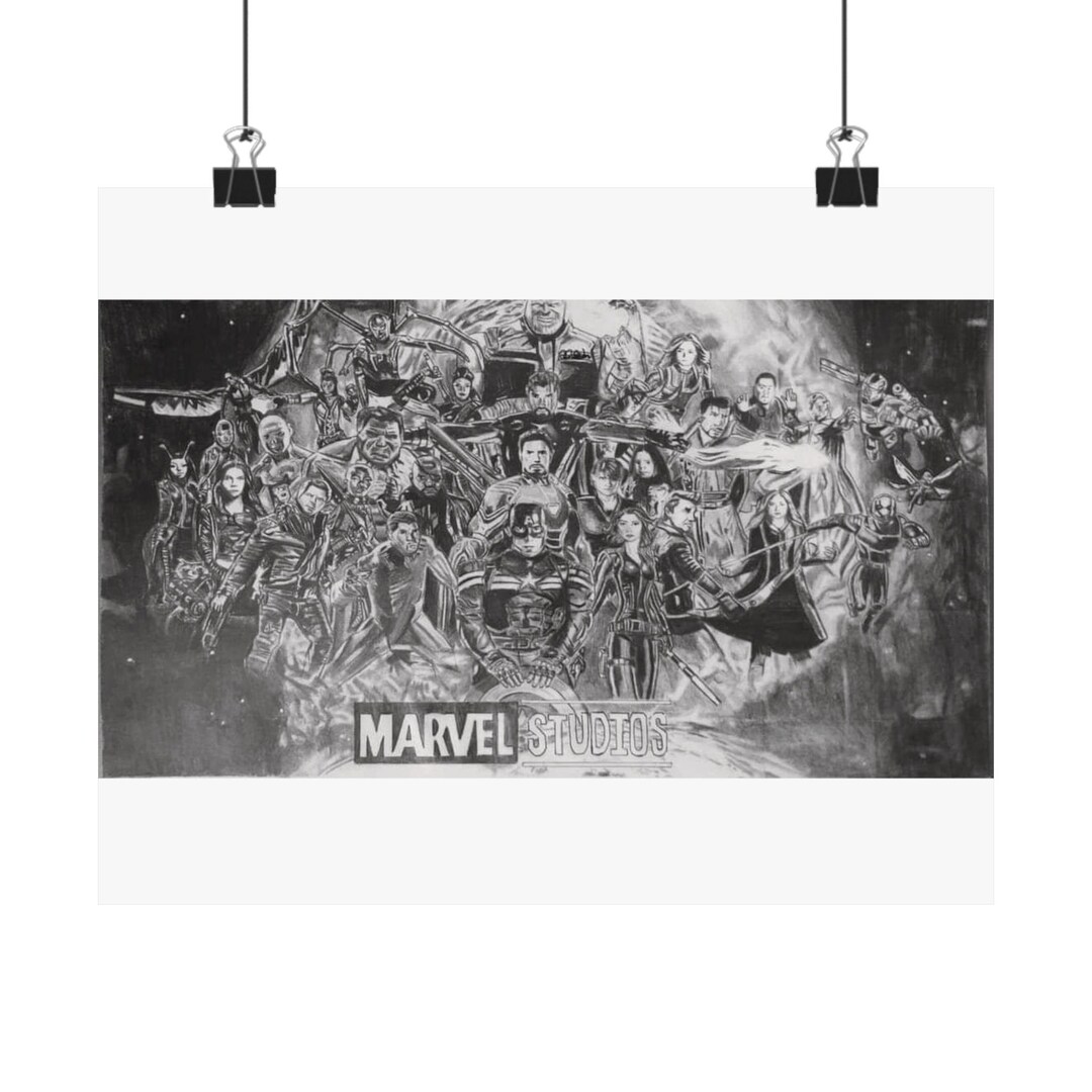 PRINT Marvel Universe Hand-drawn Poster, Collector Wall Art Print ...