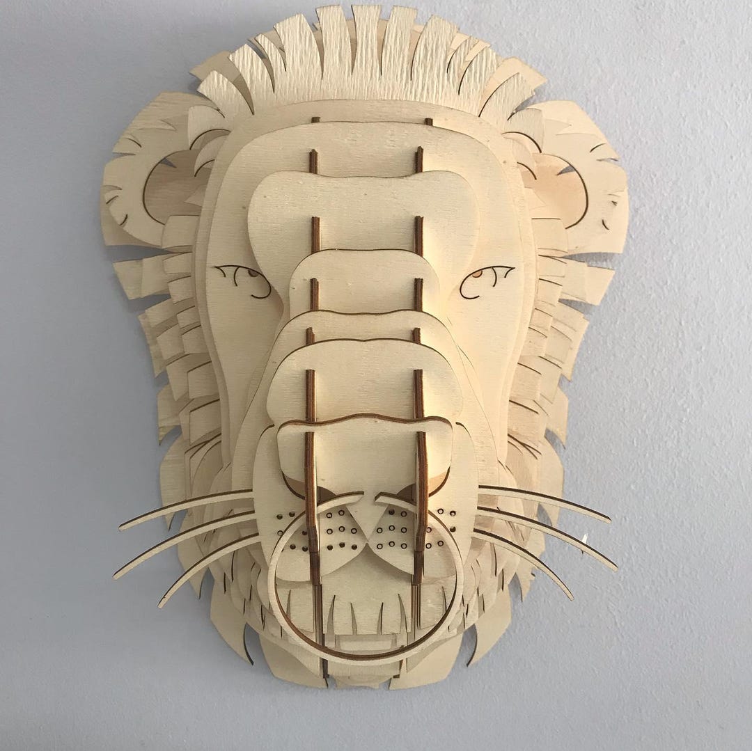 Laser Cut Lion's Head 3D Puzzle - SVG (digital Download) - Etsy