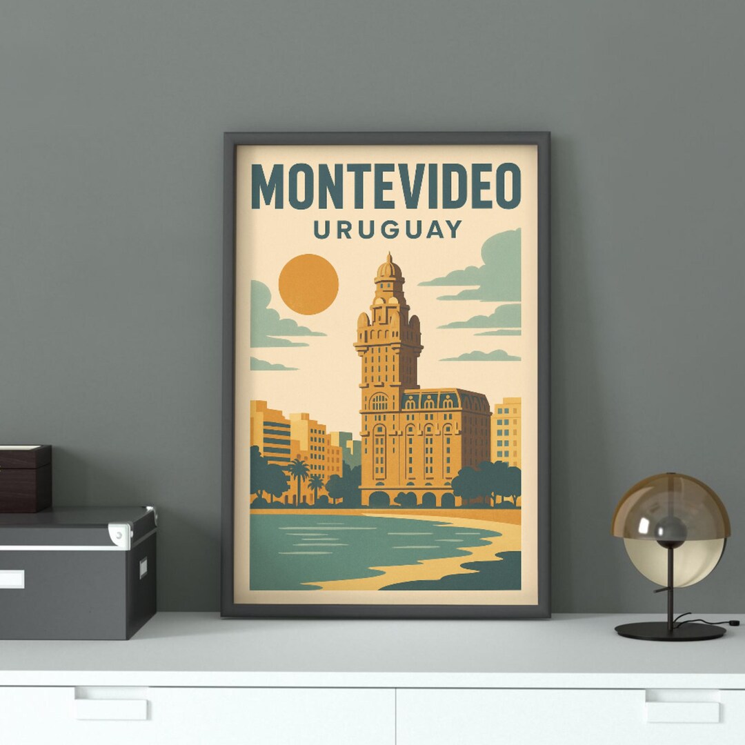 Montevideo Uruguay Travel Poster: Vintage Destination Art Print - Etsy