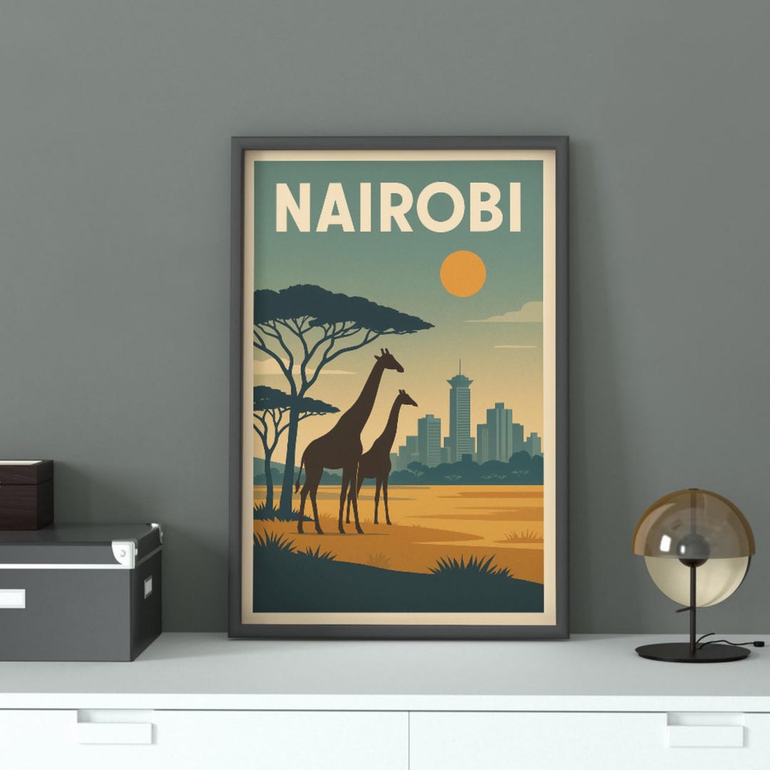 Nairobi Kenya Travel Poster: Vintage Destination Art Print - Etsy