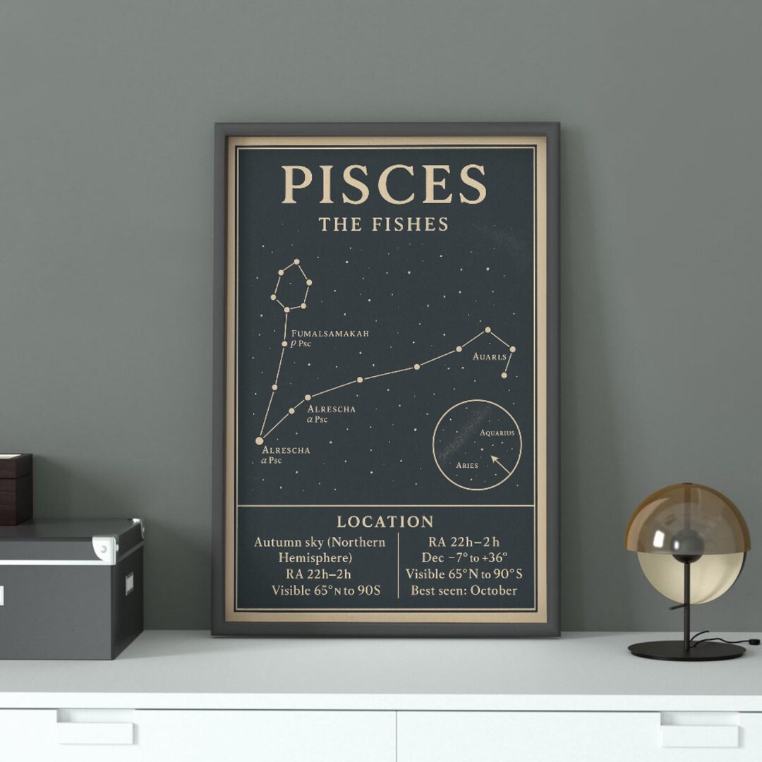 Pisces - the Fishes Poster | Planets Wall Art | Astronomy Print | Gift ...