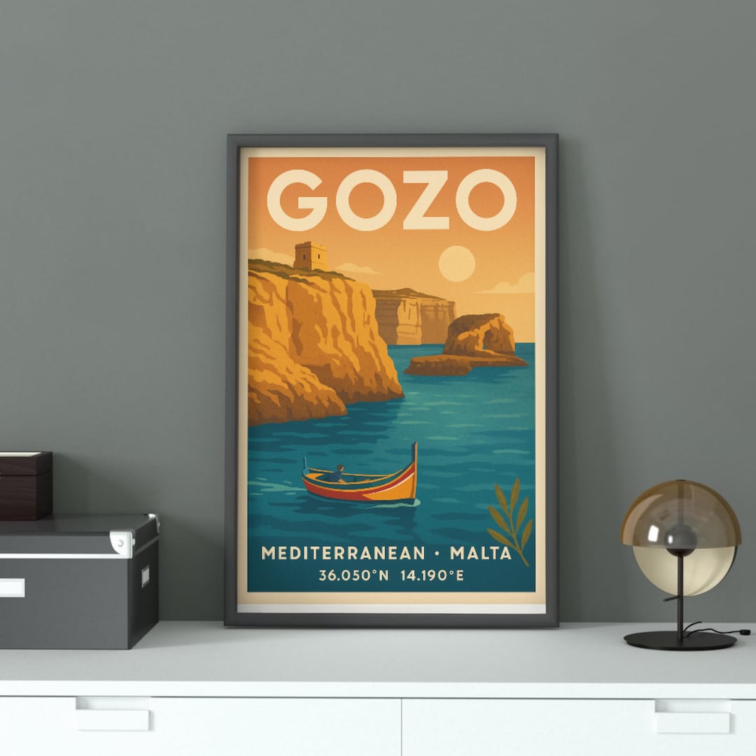 Gozo Malta Travel Poster: Vintage Destination Art Print - Etsy