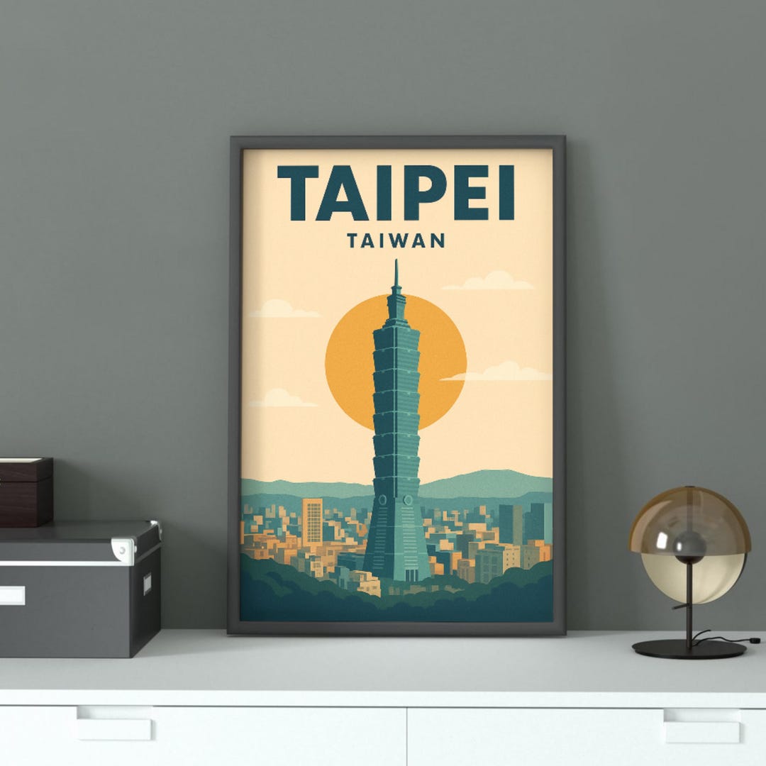 Taipei Taiwan Travel Poster: Vintage Destination Art Print - Etsy