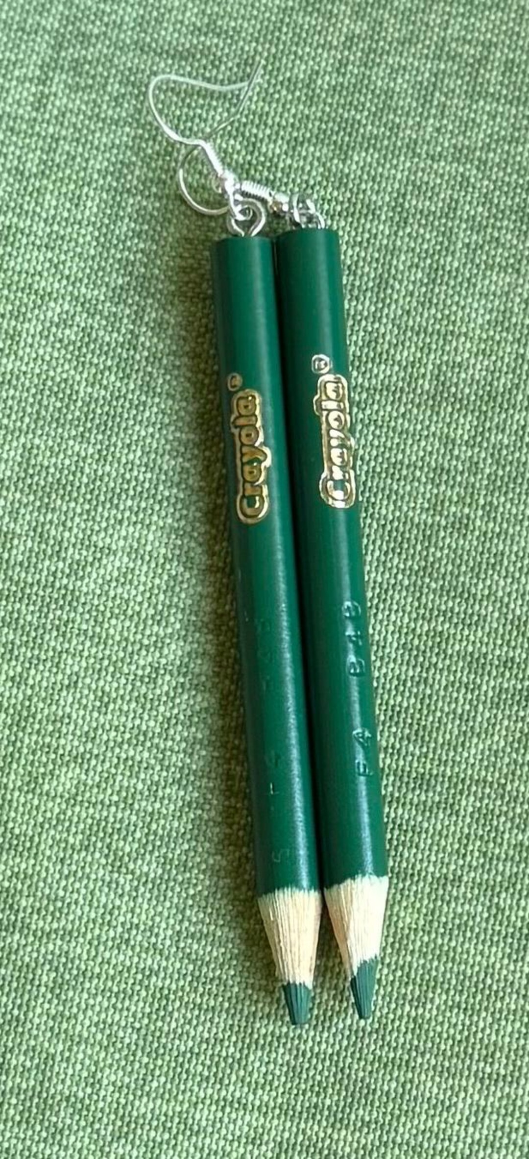 Crayola Colored Pencil Earrings Green - Etsy