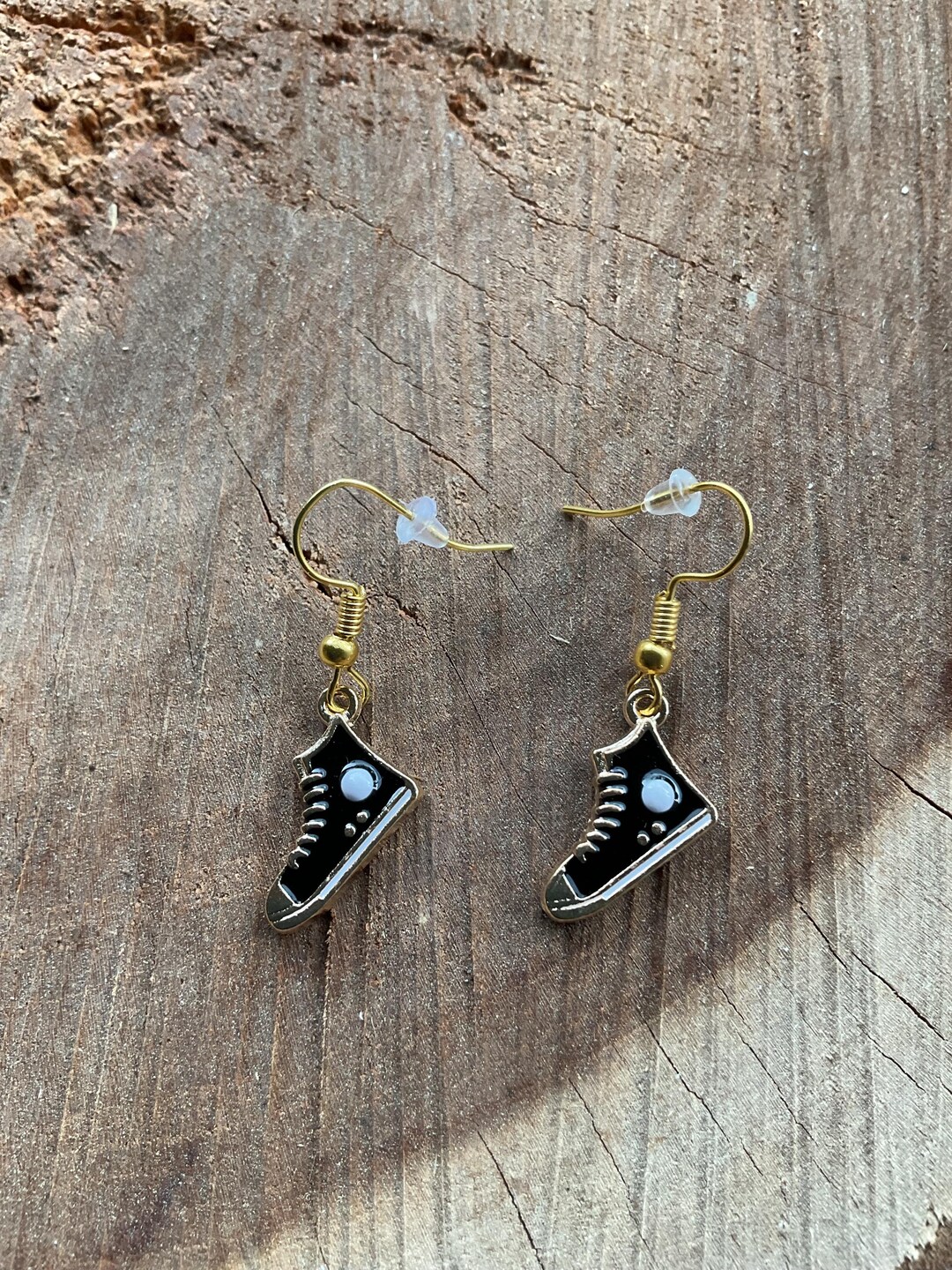 Shoe Charm Earrings Black Converse High Tops - Etsy