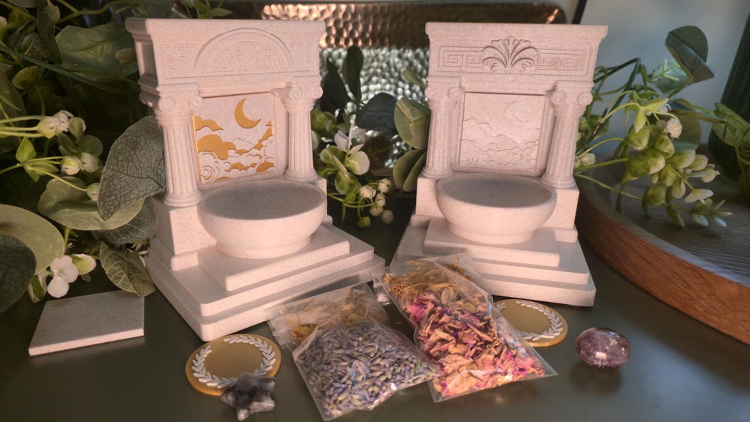 3D Printed Greek Cloudy Moon Mini Altar Cup-selene-artemis-hecate ...