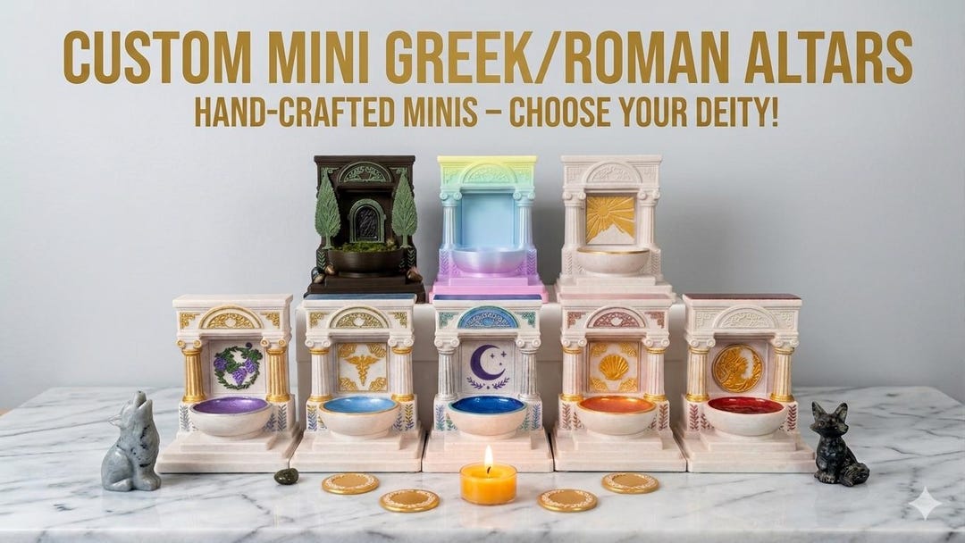 CUSTOM Greek/roman Mini Altars| 5 Inch Shrine | Pagan Offering Bowl ...