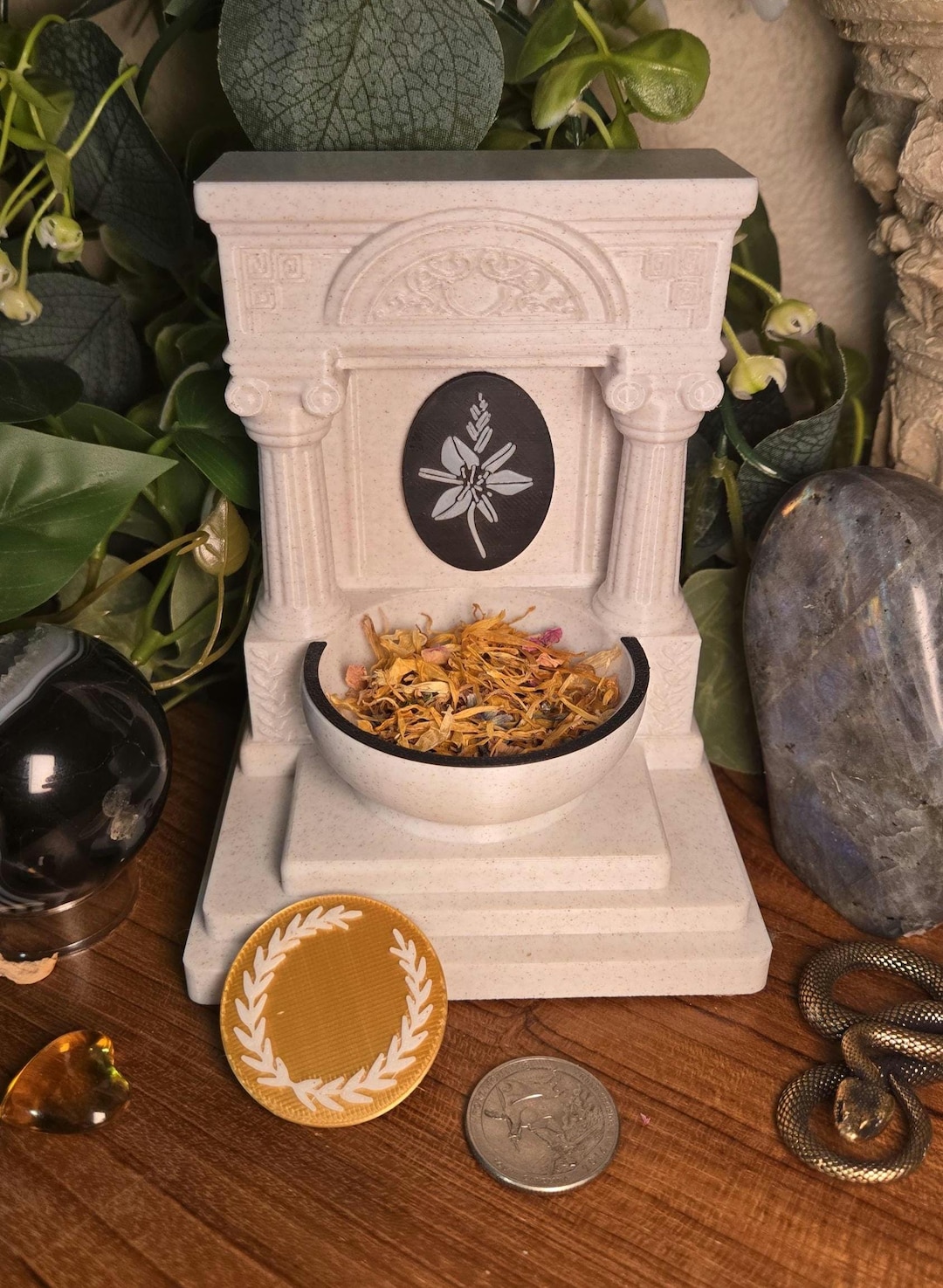 Mini Hades and Pluto Altar | 5 Inch Underworld Shrine | Asphodel Flower ...