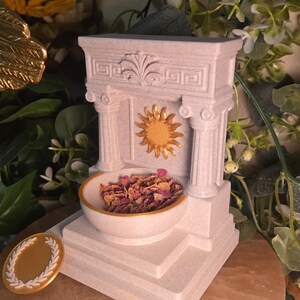 Greek Golden Sun Altar | Apollo Helios Offering Bowl | 3D Printed Pagan ...