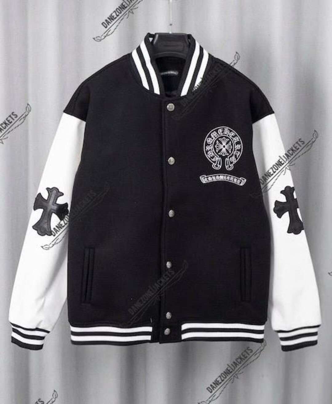 Chrome Hearts Signature Varsity Jacket – Bold Black & White Street ...