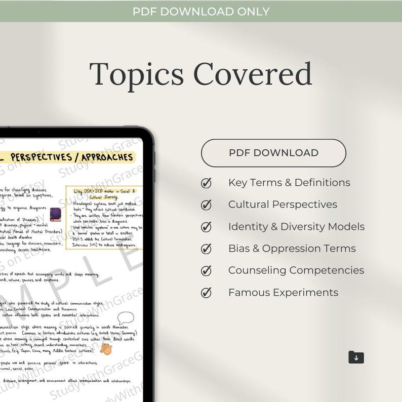 Social & Cultural Diversity Study Notes: CPCE NCE Exam Prep (PDF ...