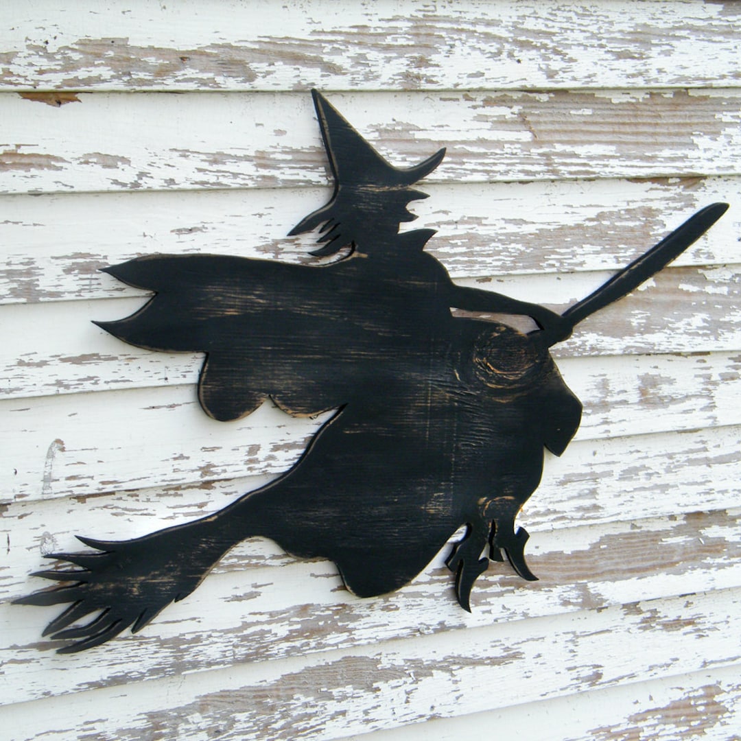 Flying Witch Wall Hanging Halloween Decor Witchcraft Wicked Witch ...