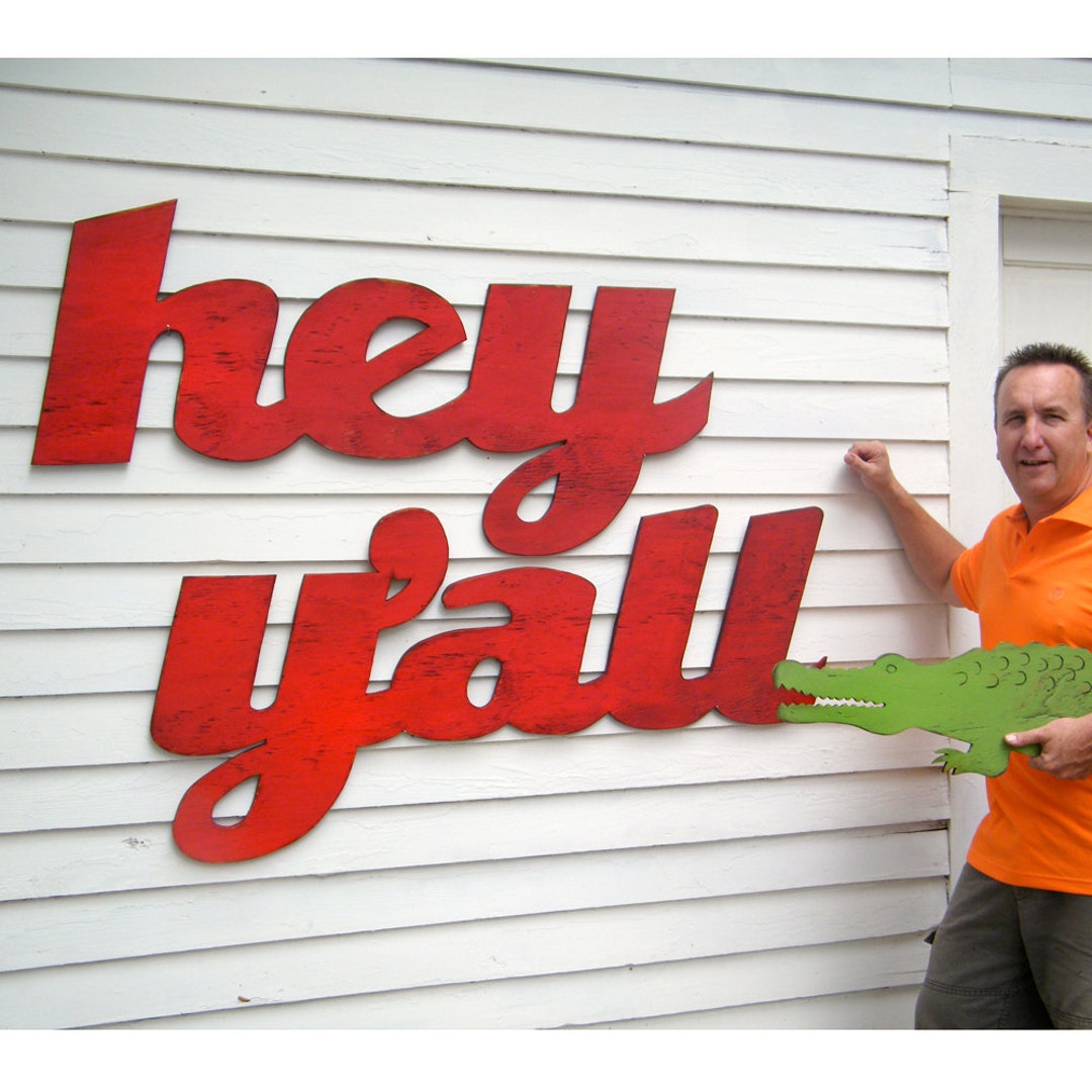 Oversized Hey Y’all Wall Decor Southern Hey Y'all Sign Southern Saying ...