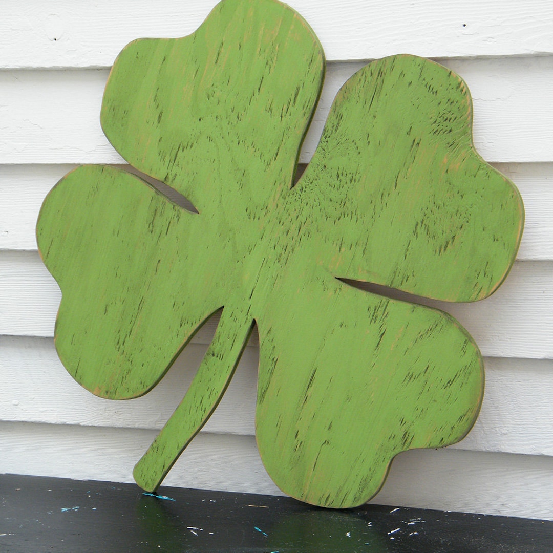 Wooden Shamrock Sign Four Leaf Clover St Paddy's Decor Irish Decor St ...