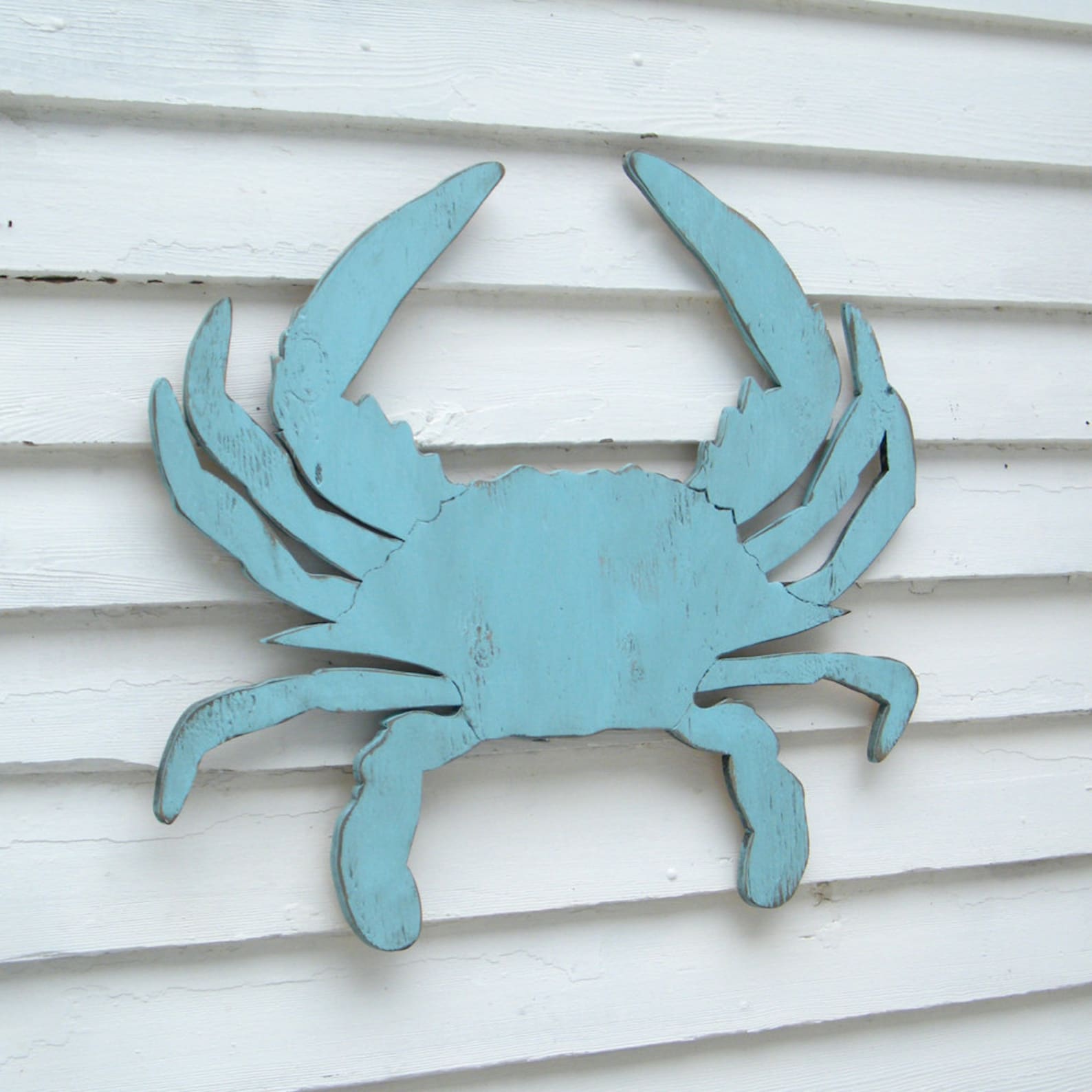Blue Crab Decor Coastal Wall Decor Supersized Blue Crab Wall Art Wooden ...