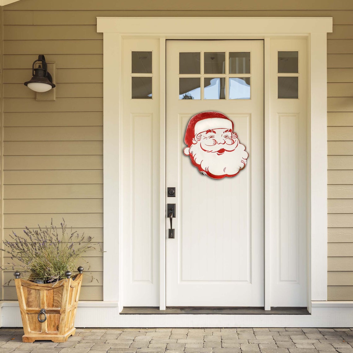 Vintage Santa Face Retro Santa Claus Outdoor Christmas Decor Vintage ...